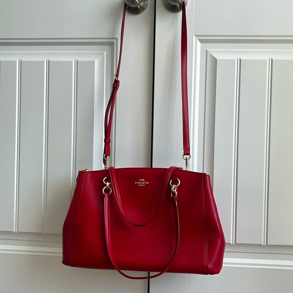 Coach | Bags | Coach Red Leather Stanton Top Handle Bag Msrp 395 | Poshmark